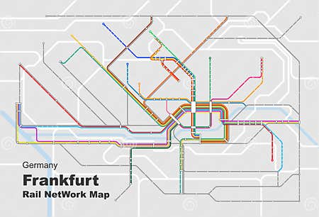 Rail Network Map of Frankfurt,Germany Stock Vector - Illustration of ...