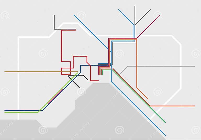Rail Network Map of Naples,Italy Stock Vector - Illustration of central ...