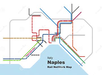 Rail Network Map of Naples,Italy Stock Vector - Illustration of cartoon ...
