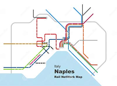 Rail Network Map of Naples,Italy Stock Vector - Illustration of cartoon ...