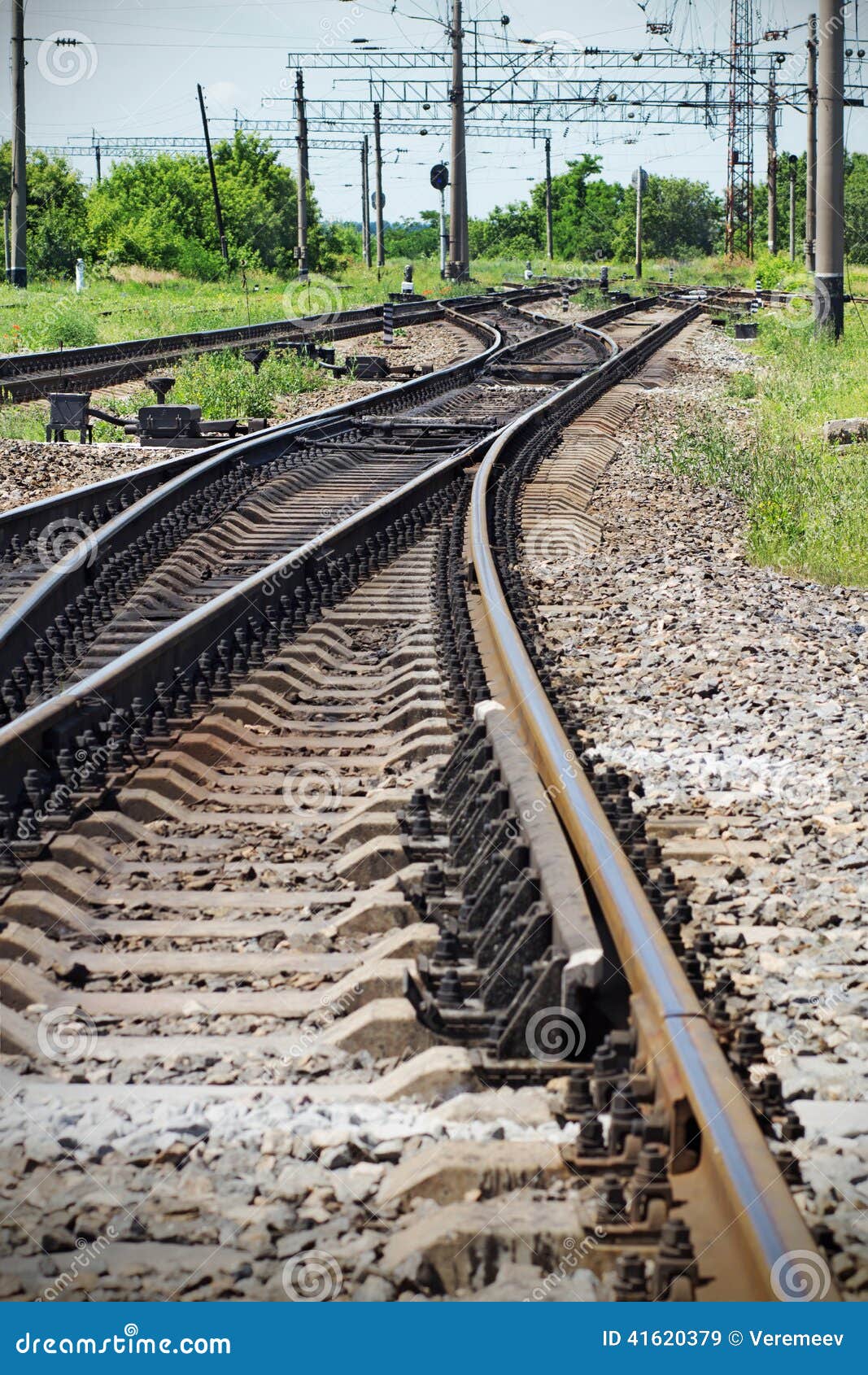 Rail path stock image. Image of grass, train, horizon - 41620379