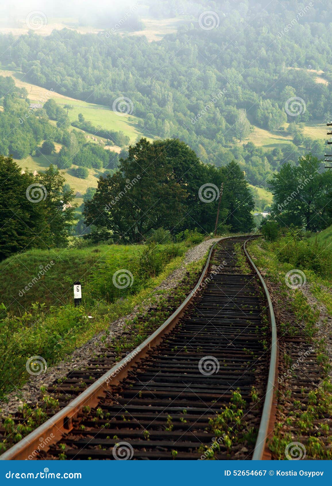 Rail Path in the Mountains on a Background of Mountain Hills Stock ...