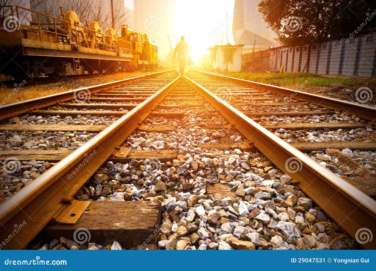 Rail and pedestrian stock image. Image of dusk, railway - 29047531