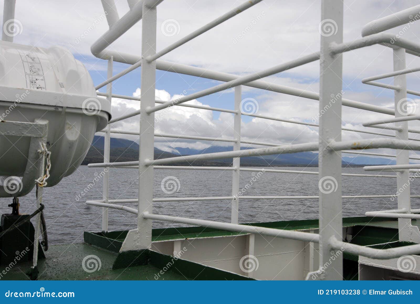 Rail or railing on a ship stock photo. Image of maritime - 219103238
