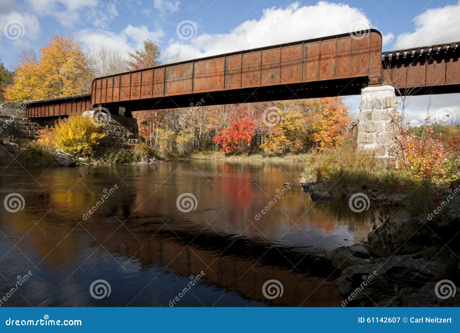 Rail Road Bridge In Fall Stock Photo - Image: 61142607