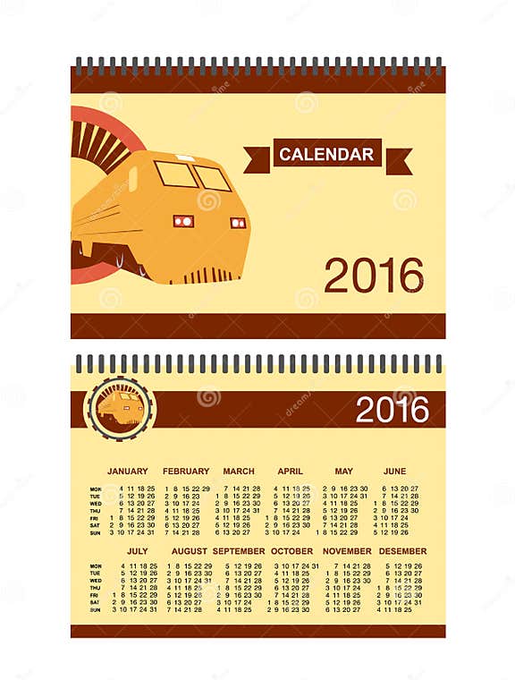 Rail Road Calendar stock vector. Illustration of calendar - 63217519