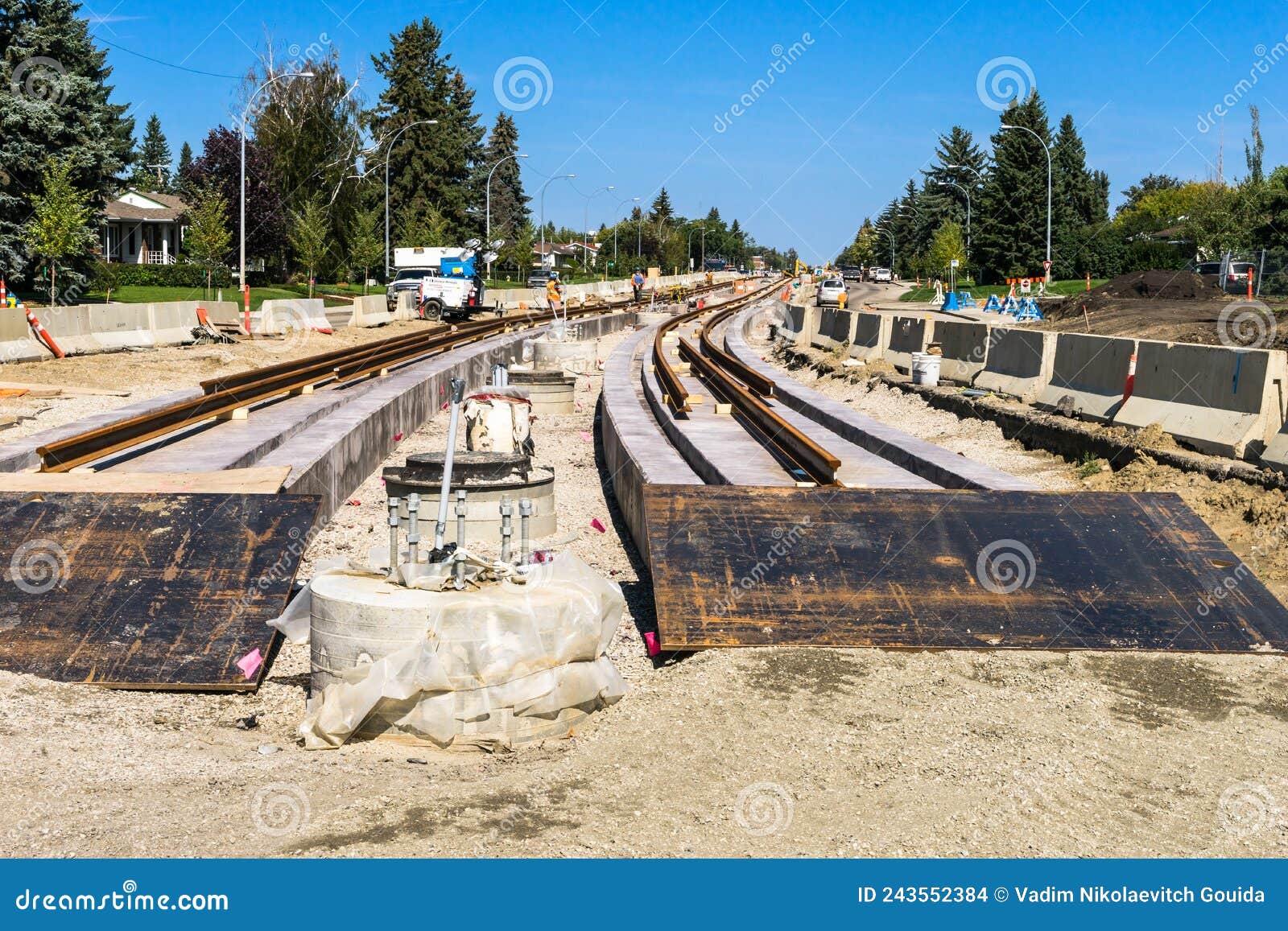 Rail Road Construction Site Editorial Stock Image - Image of people ...