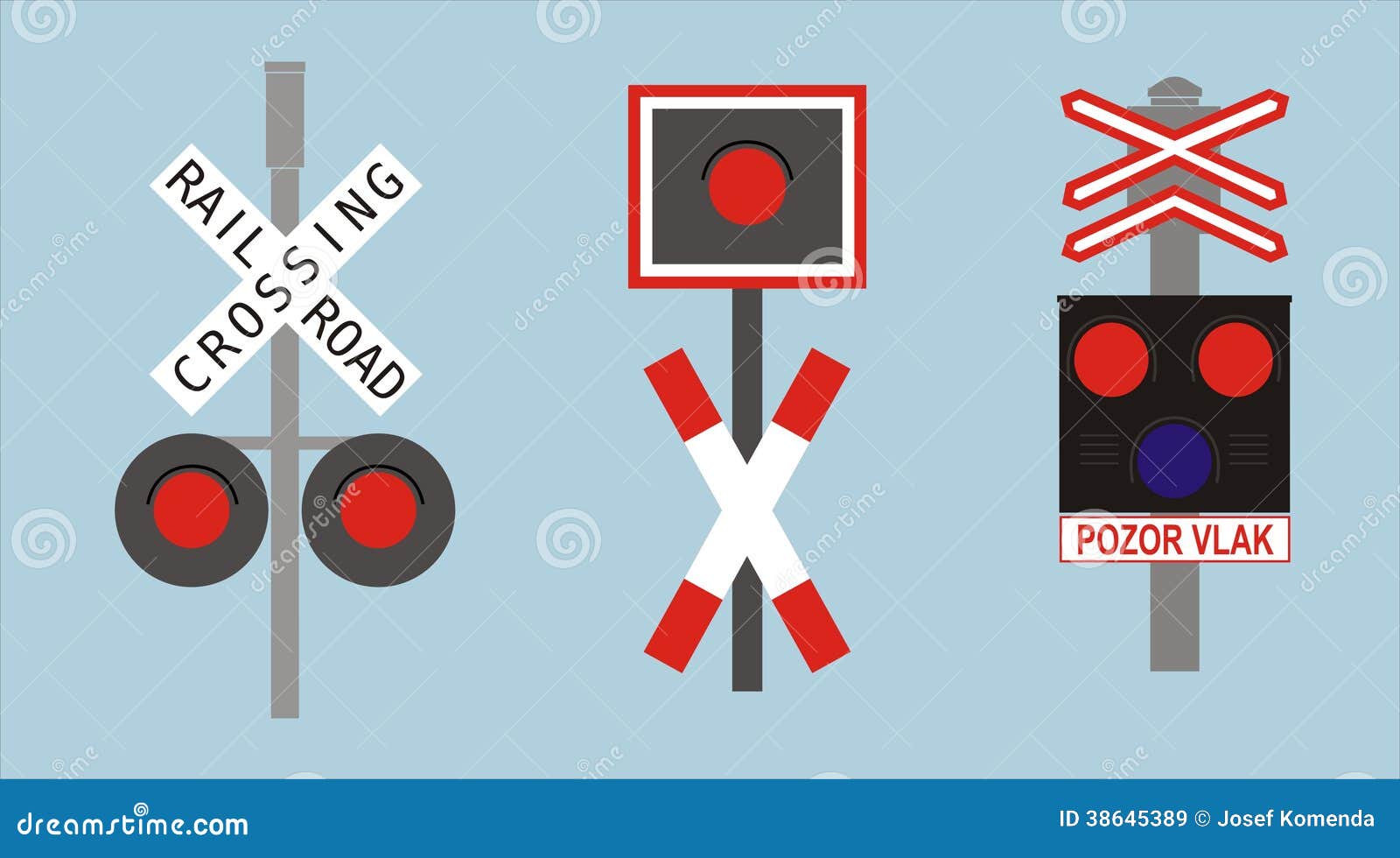 Rail road signaling stock vector. Illustration of danger - 38645389