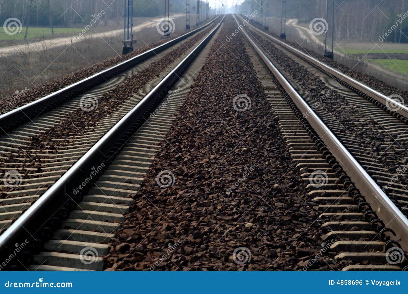 Rail Road Tracks stock photo. Image of horizontal, drive - 4858696