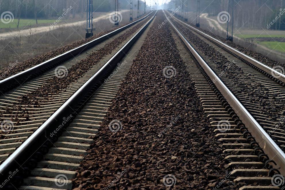 Rail Road Tracks stock photo. Image of horizontal, drive - 4858696