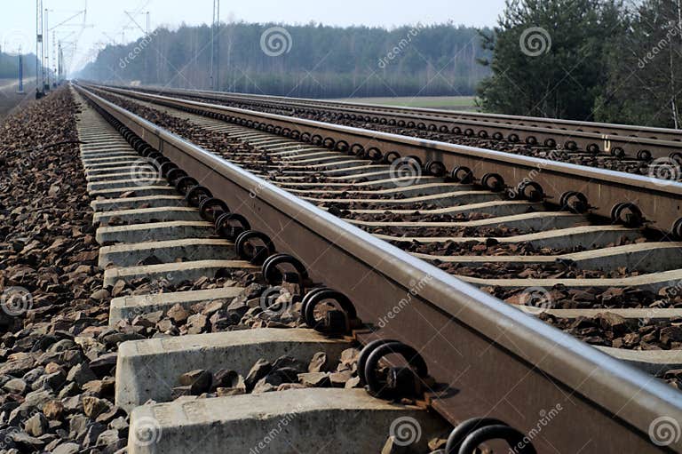 Rail Road Tracks - Electrical Stock Photo - Image of engine, tracks ...
