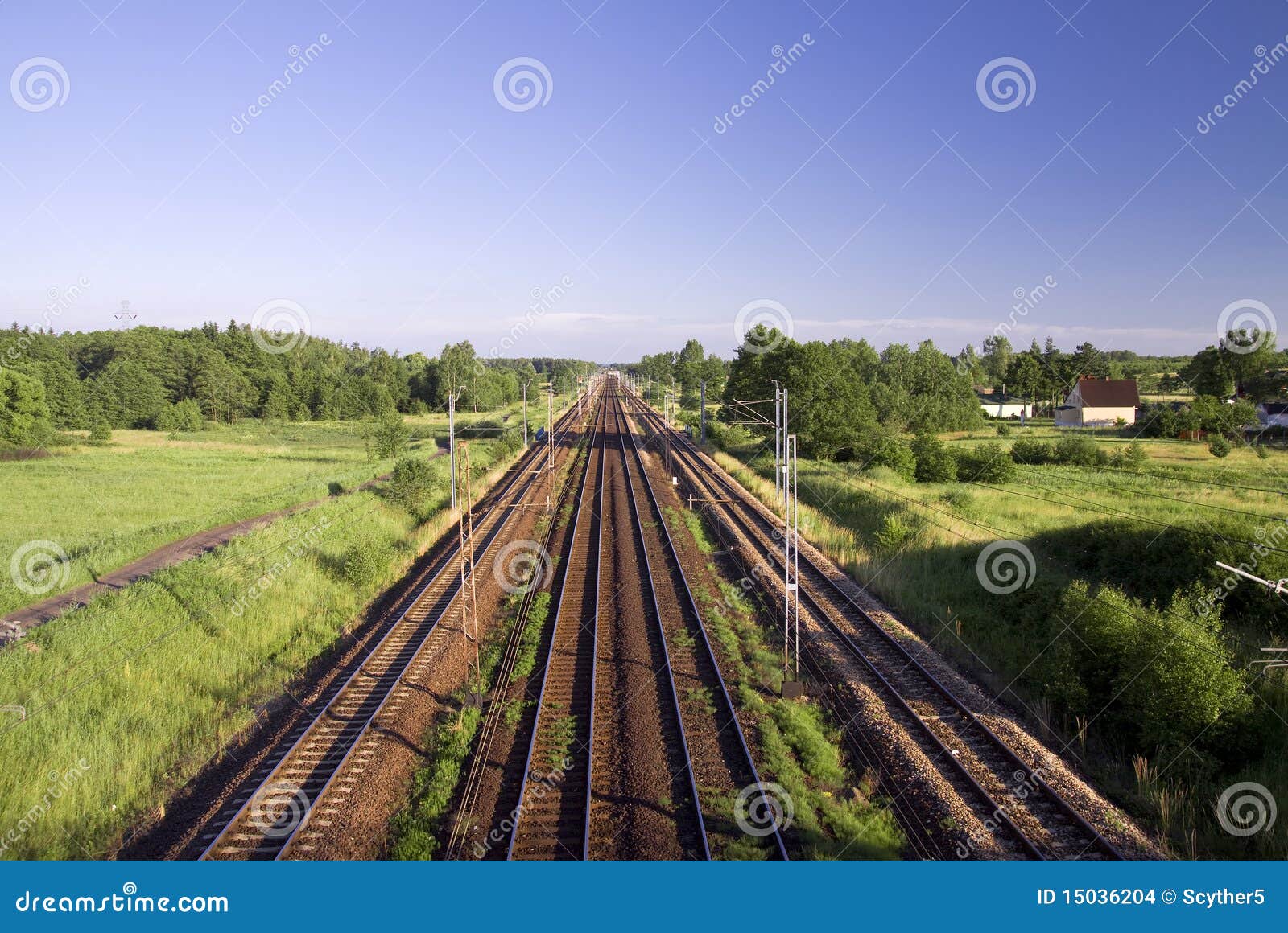 Rail Road Tracks. Railroad. Stock Photo - Image of railroad, railway ...