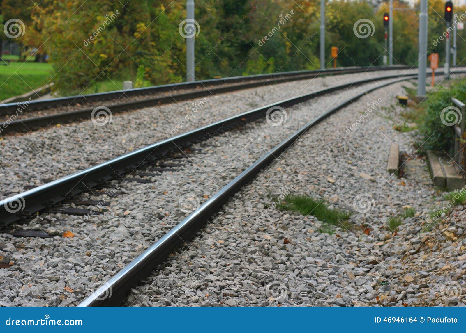 Rail road tracks stock photo. Image of scene, horizon - 46946164