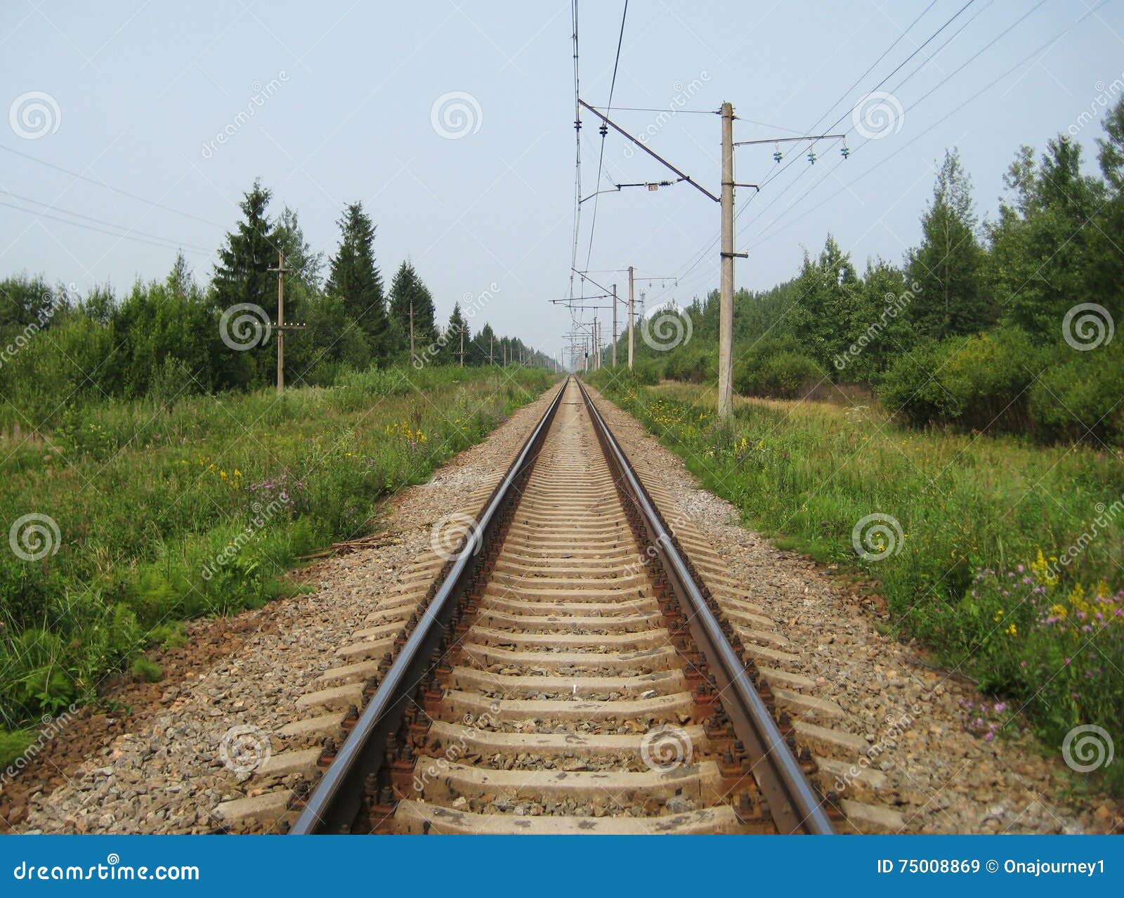 Rail Road Train Track Landscape Background Stock Image - Image of ...