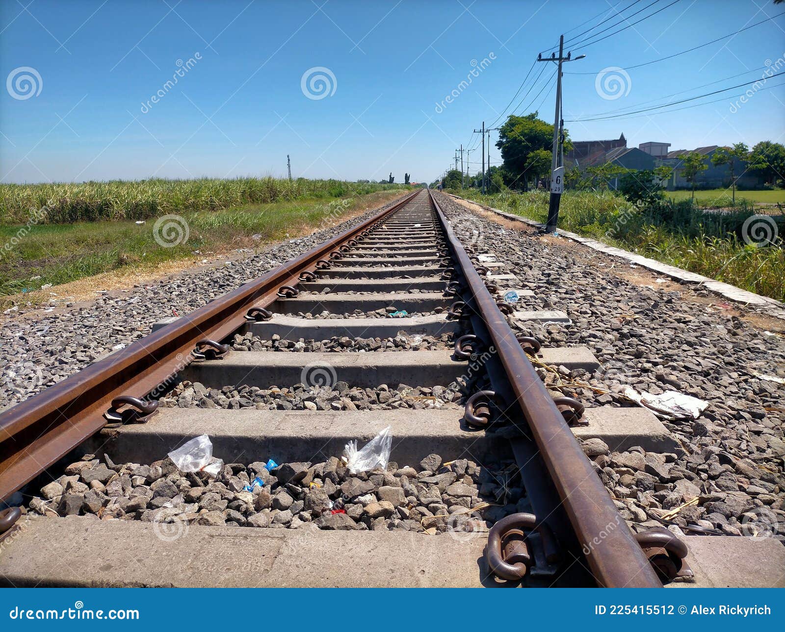 Rail Road of Train Tract a Long of Java Island Stock Photo - Image of ...