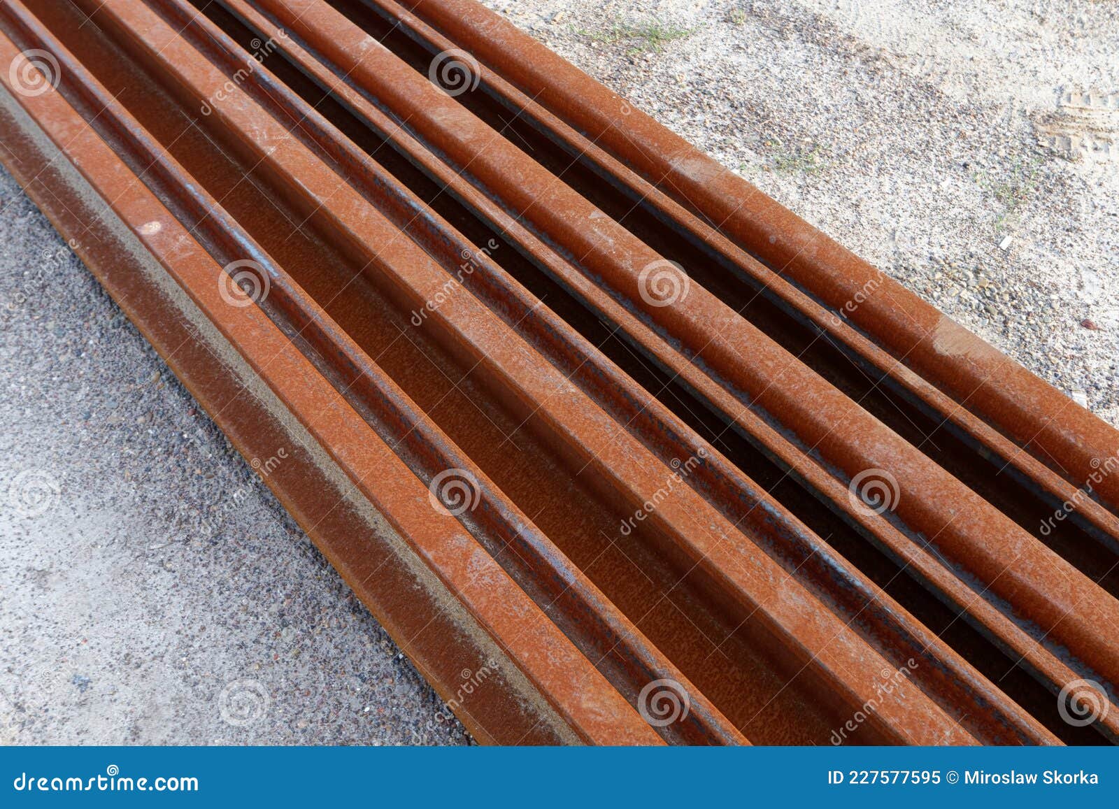 Rail Sections on the Ground Stock Image - Image of tram, sections ...