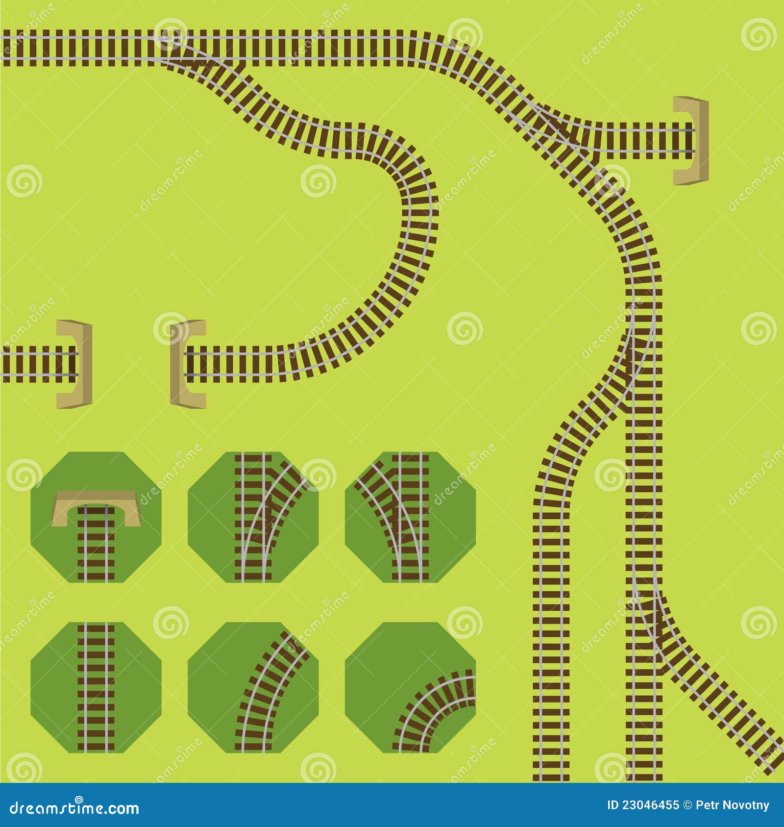 Rail segments stock vector. Illustration of track, vector - 23046455