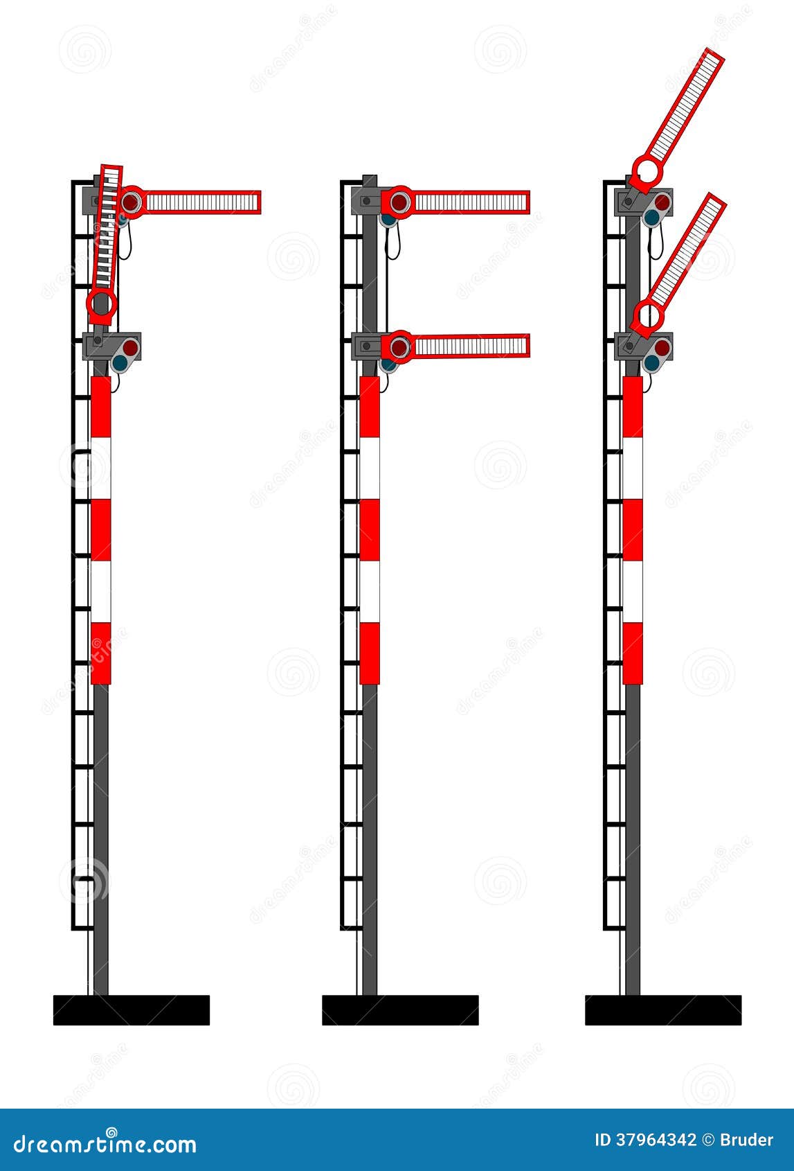 Rail Semaphores Vector Illustration | CartoonDealer.com #37964342