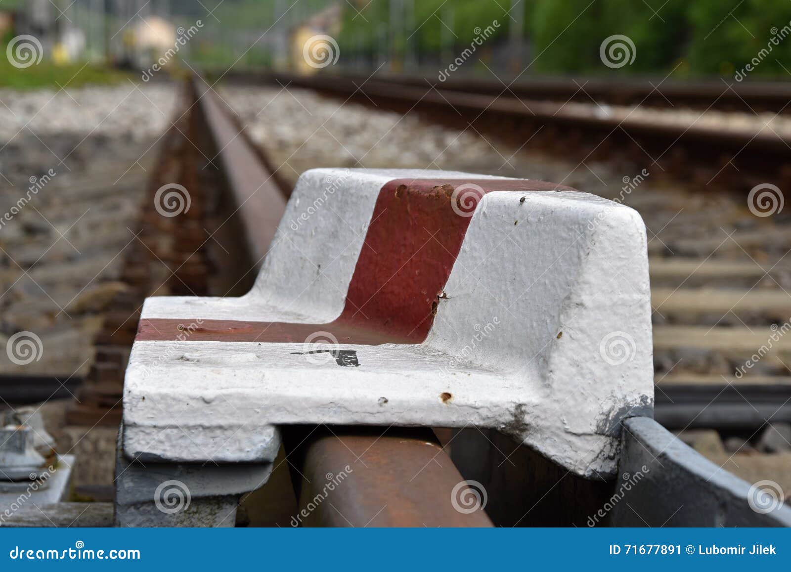 Rail Stop Located on a Railway Track Stock Image - Image of railway ...