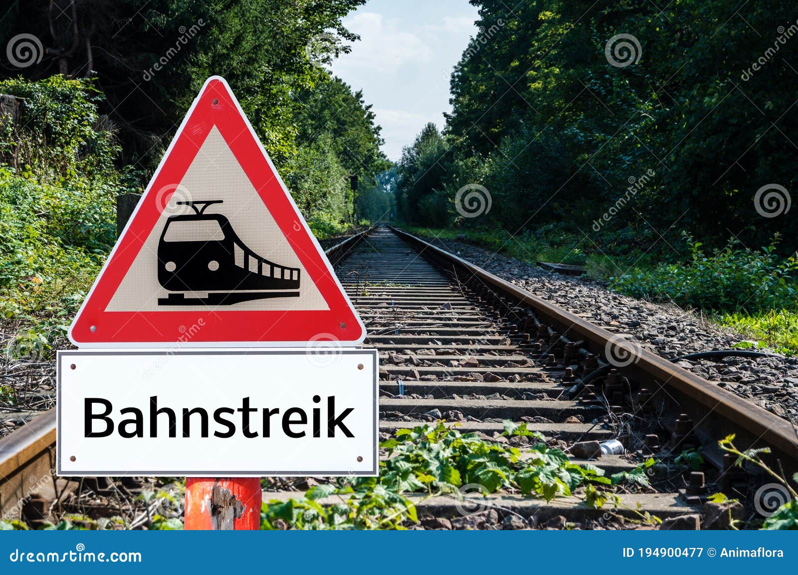 Strike At The German Federal Railways. Rail Strike Sign, Rails And ...