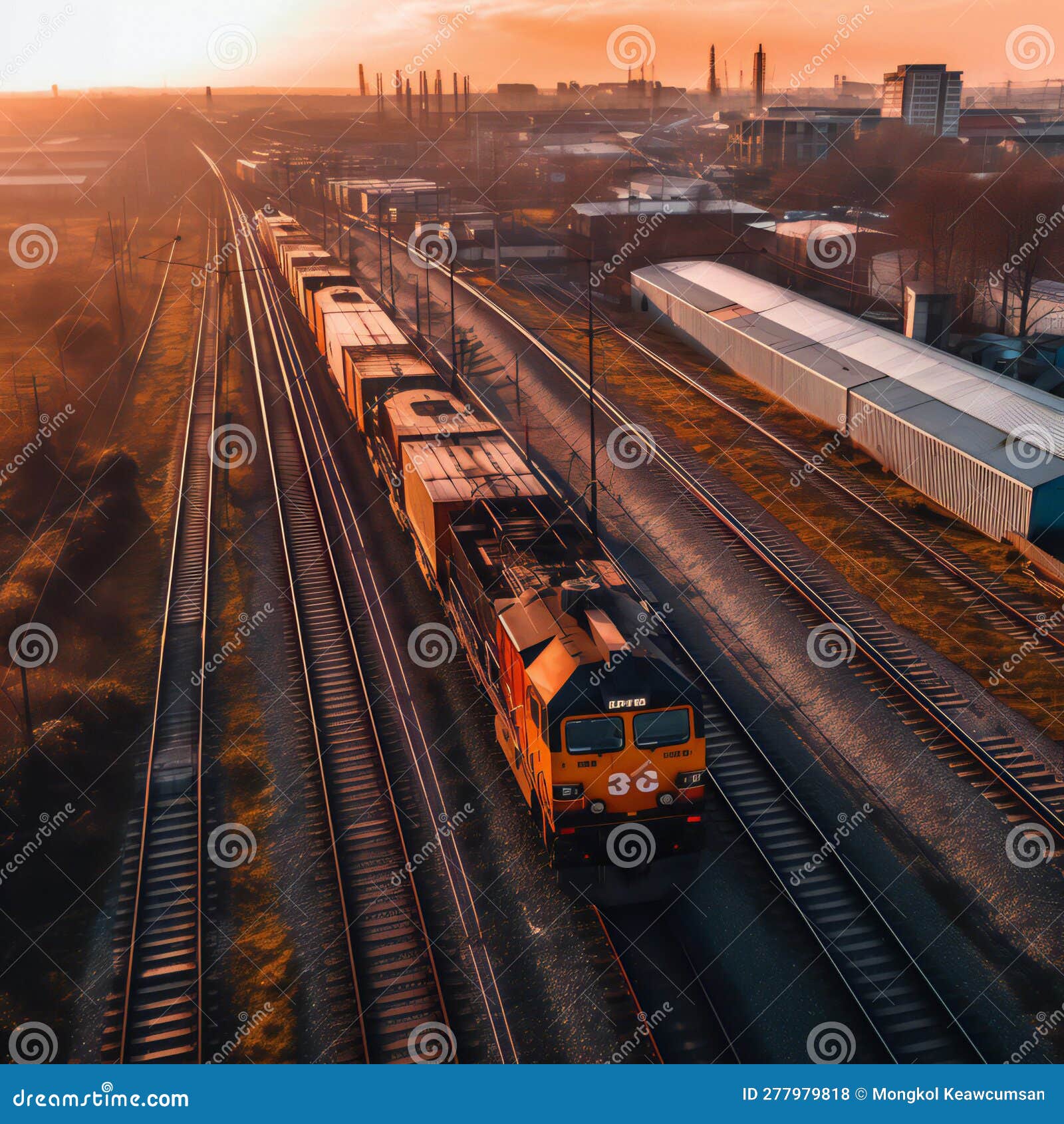 Freight And Petroleum Via Rail System Using Trains.generative Ai ...