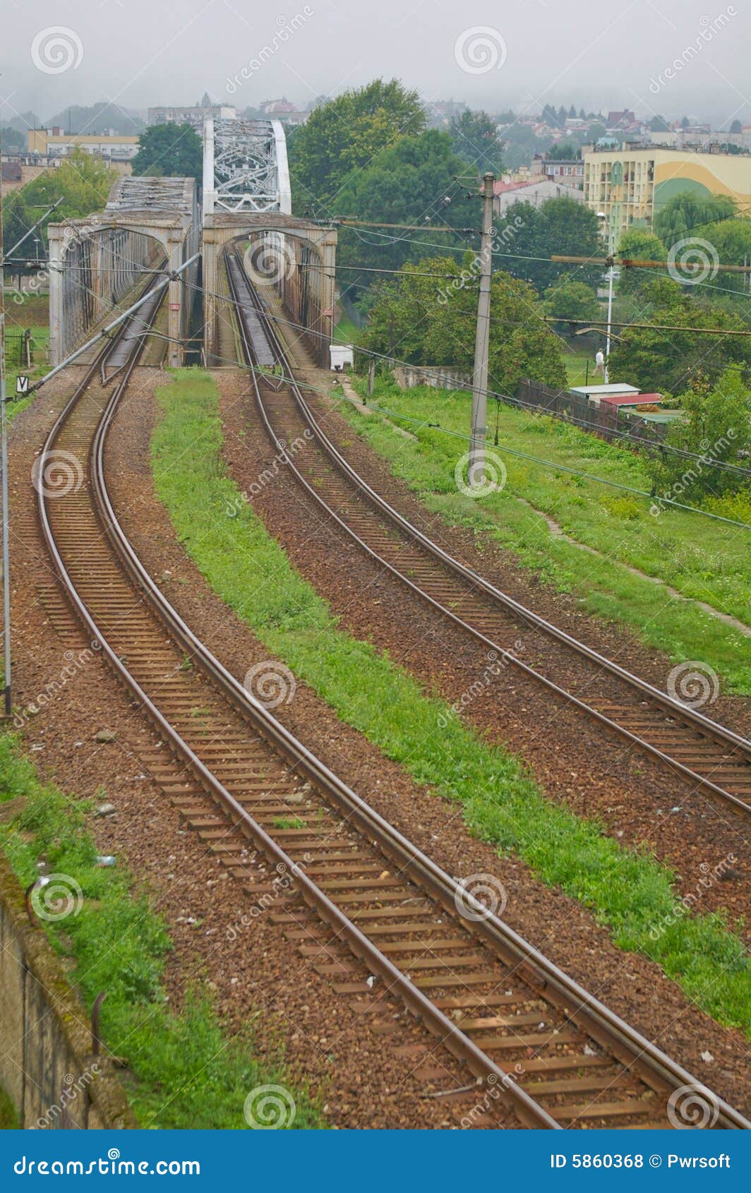 Rail Track, Bridge Crossing Stock Photo - Image of iron, transportation ...