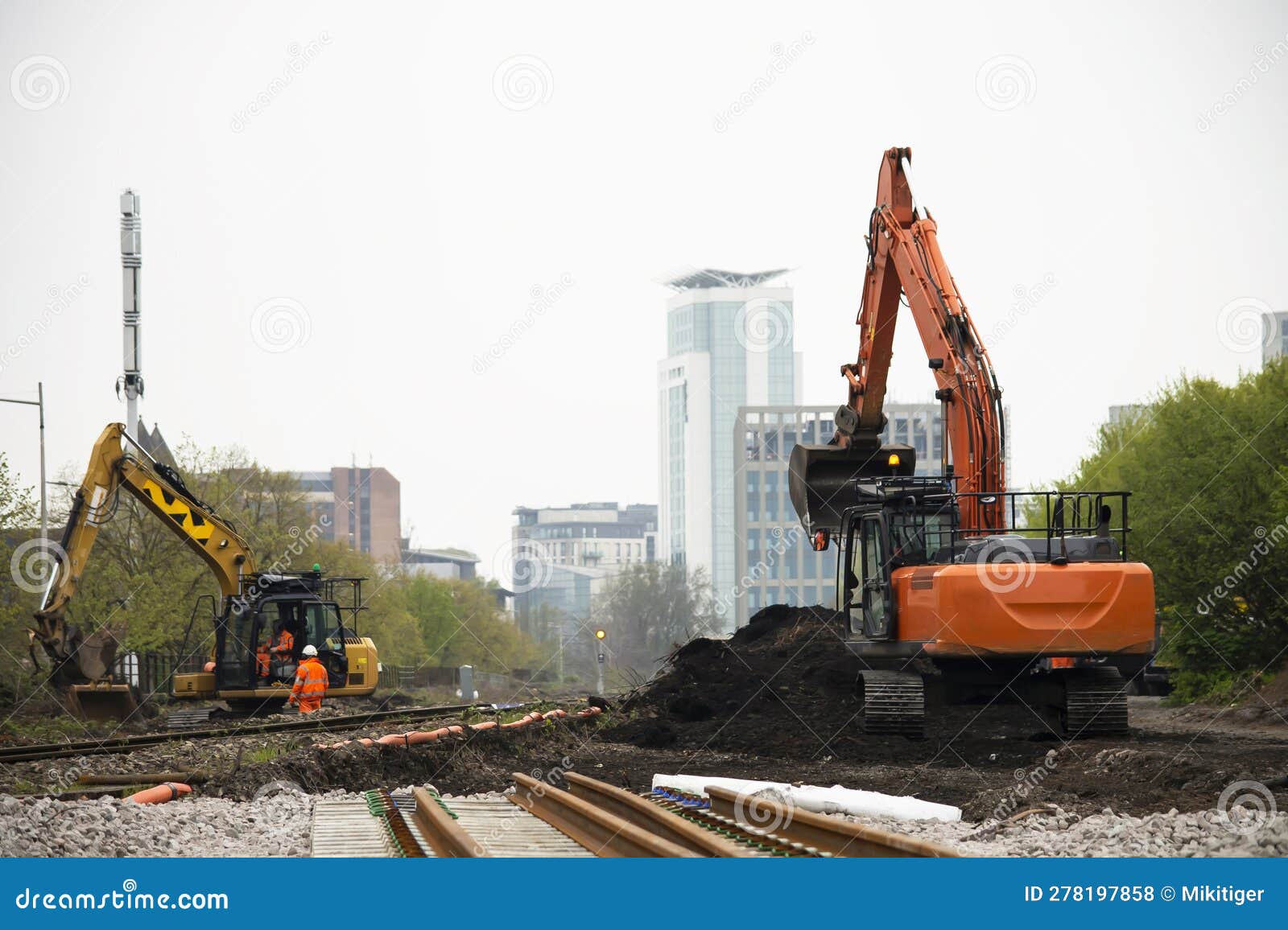 Rail Track Construction, Railway Stock Photo - Image of asphalt ...