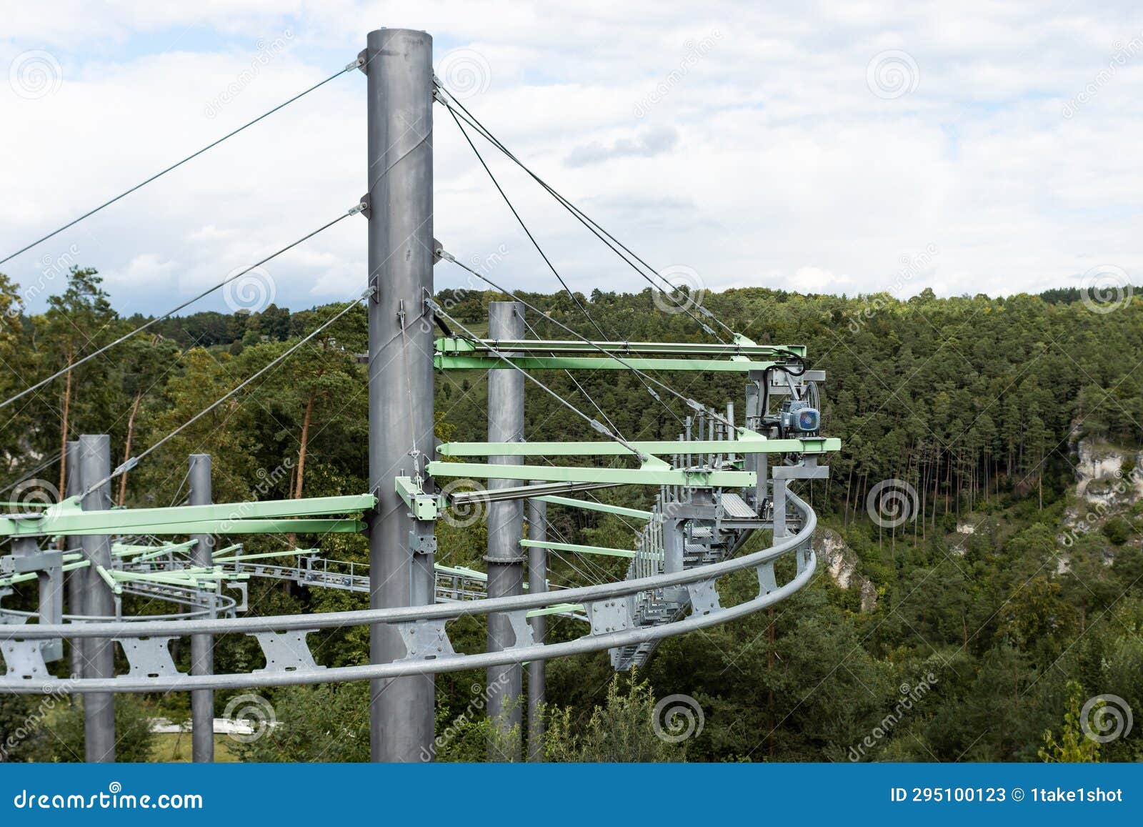 Rail Track of a Fun Park Ride Stock Image - Image of tourist, nature ...