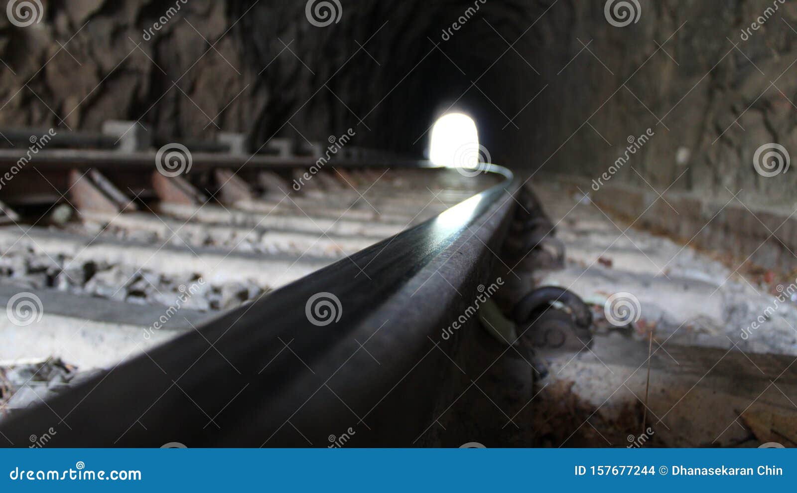 Rail Path Going Inside a Cave Stock Photo - Image of shot, cave: 157677244
