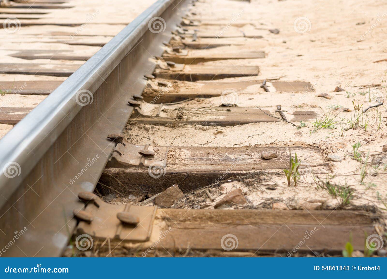 Rail Track in Sand stock image. Image of railroad, sleepers - 54861843