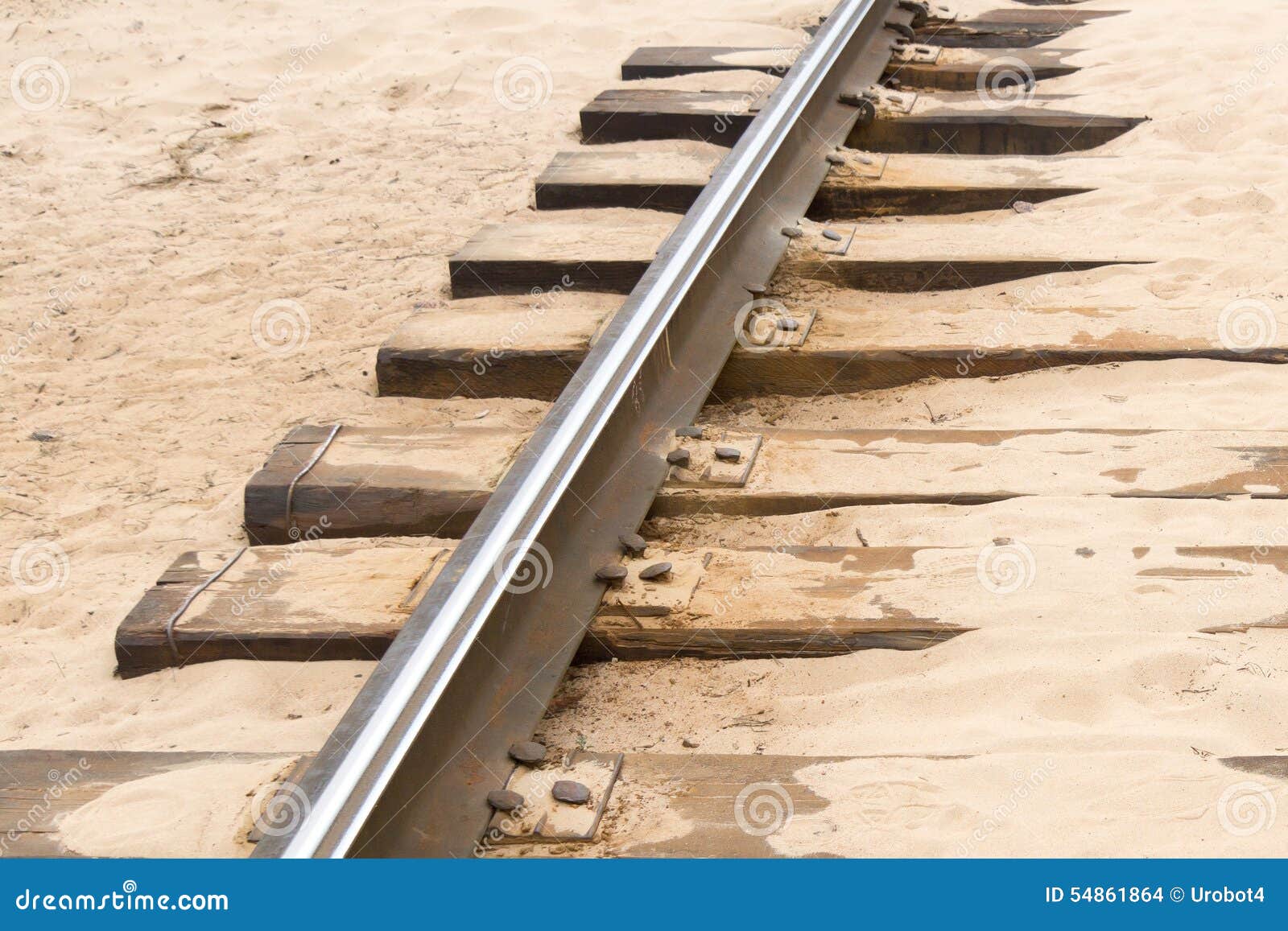 Rail Track in Sand stock photo. Image of view, vast, straight - 54861864
