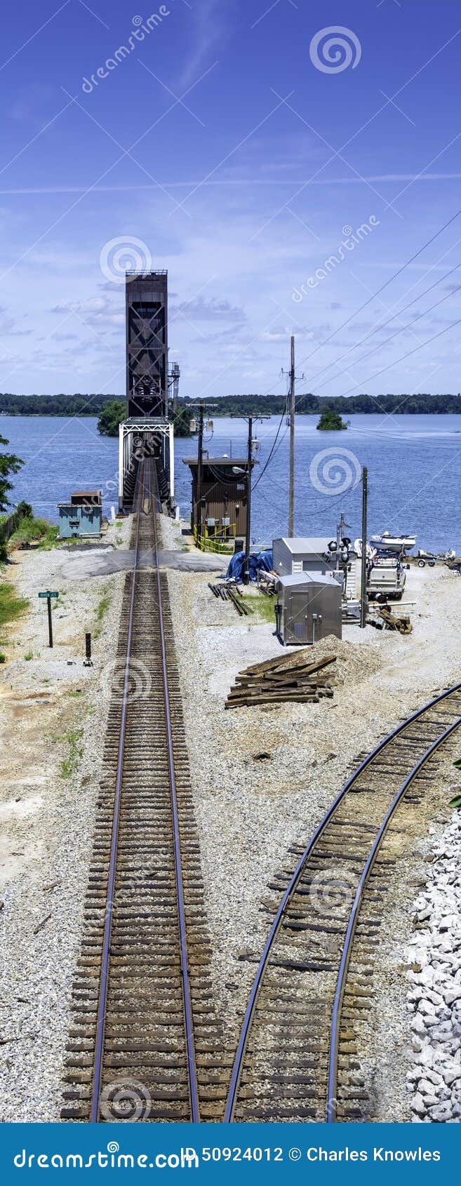 Rail Tracks in Alabama Onto a Bridge Stock Photo - Image of tracks ...