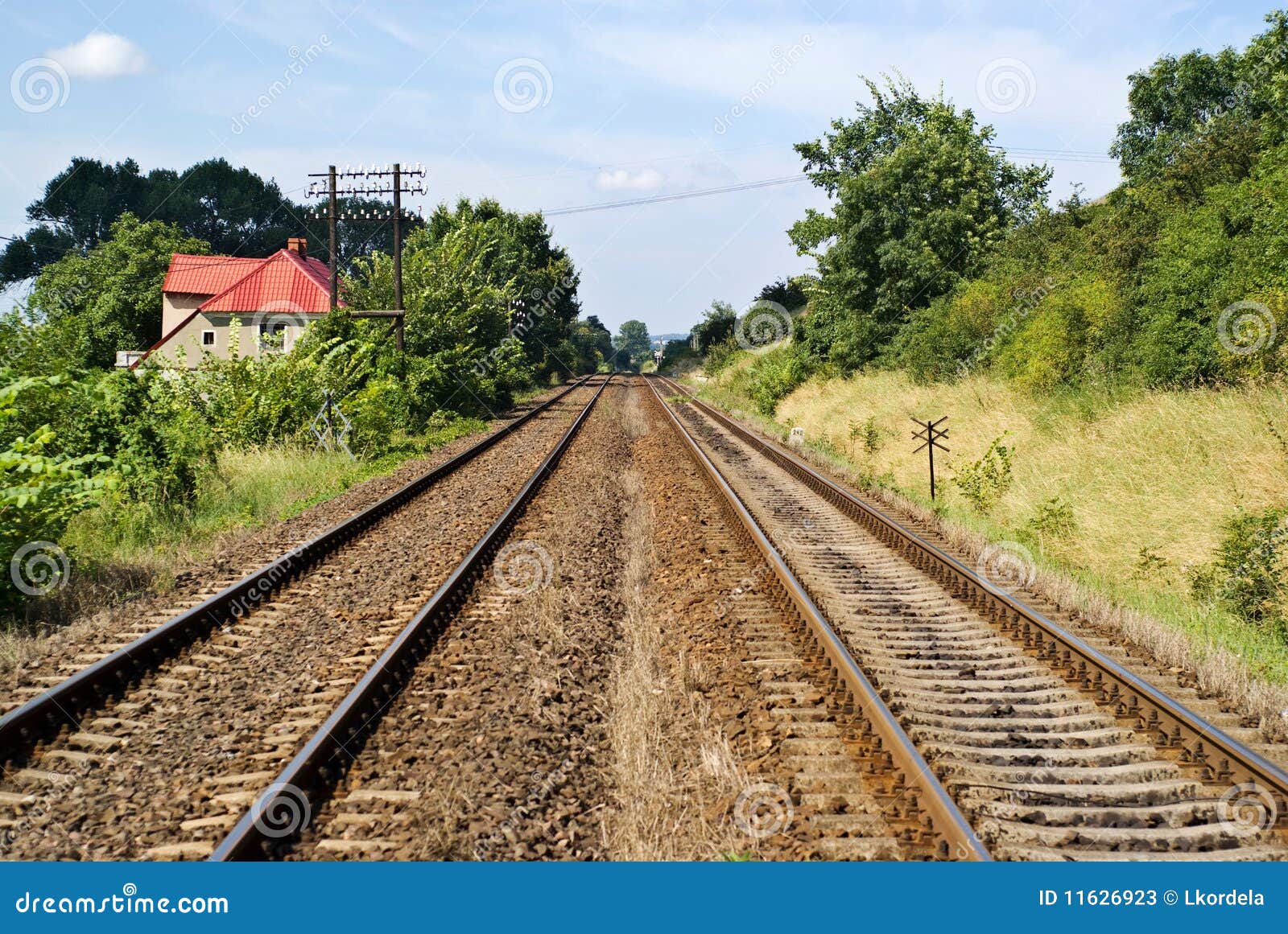 Rail tracks in country stock image. Image of retro, path - 11626923
