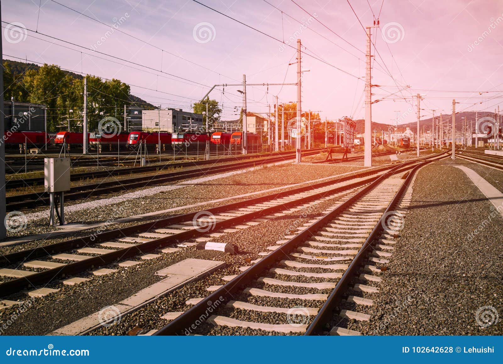 Rail Tracks Maintenance Process. Repairing Railway. Stock Photography ...