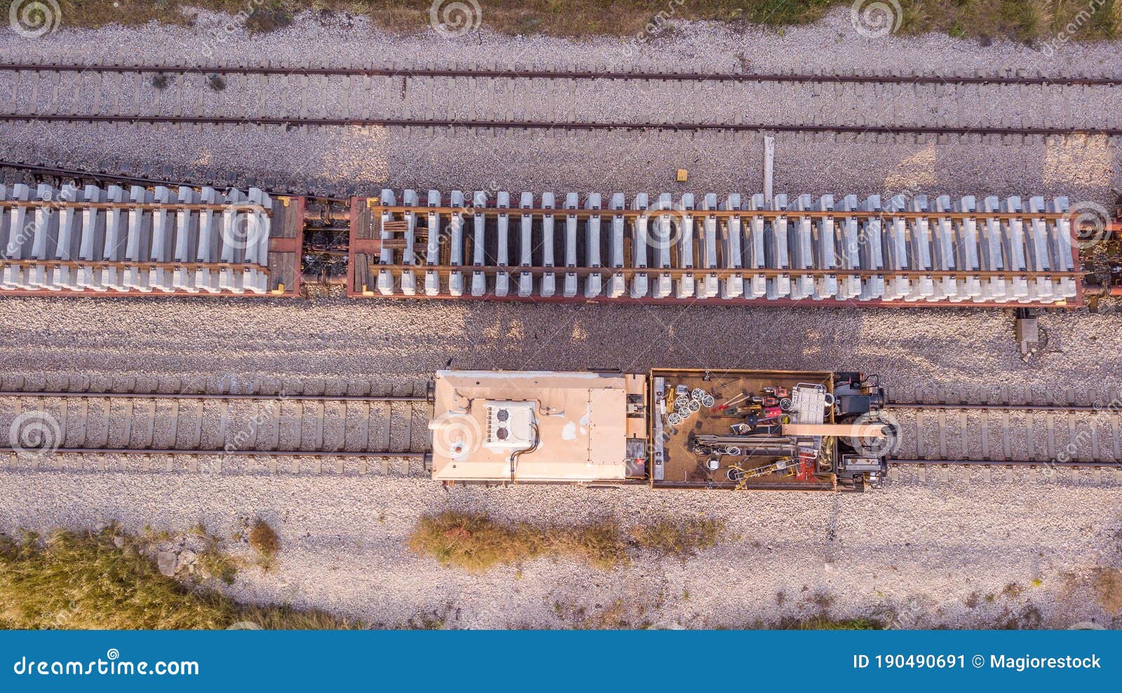 Rail Tracks Maintenance Process. Repairing Railway. Stock Image - Image ...