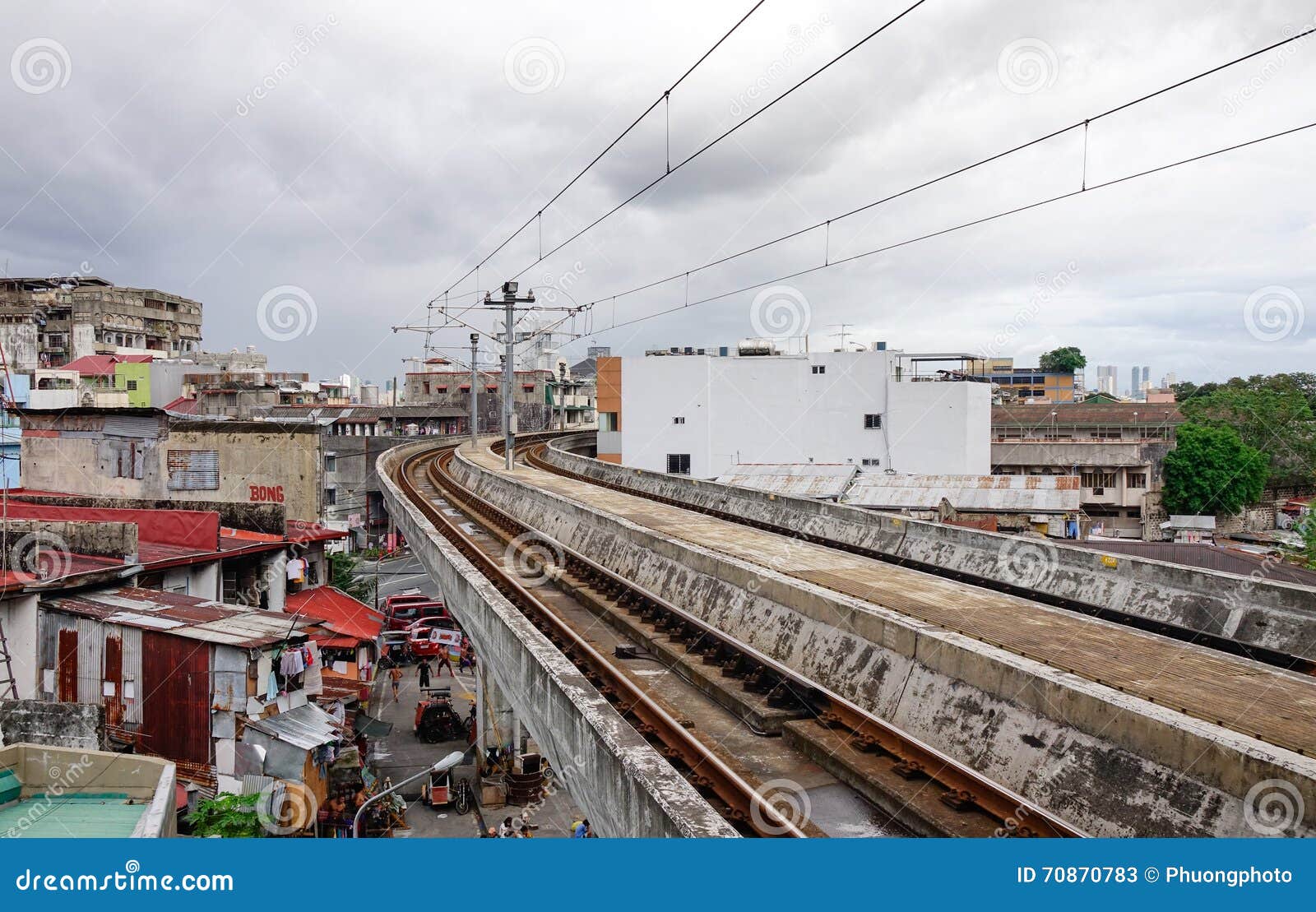 Rail Tracks of Skytrain in Manila, Philippines Editorial Stock Photo ...