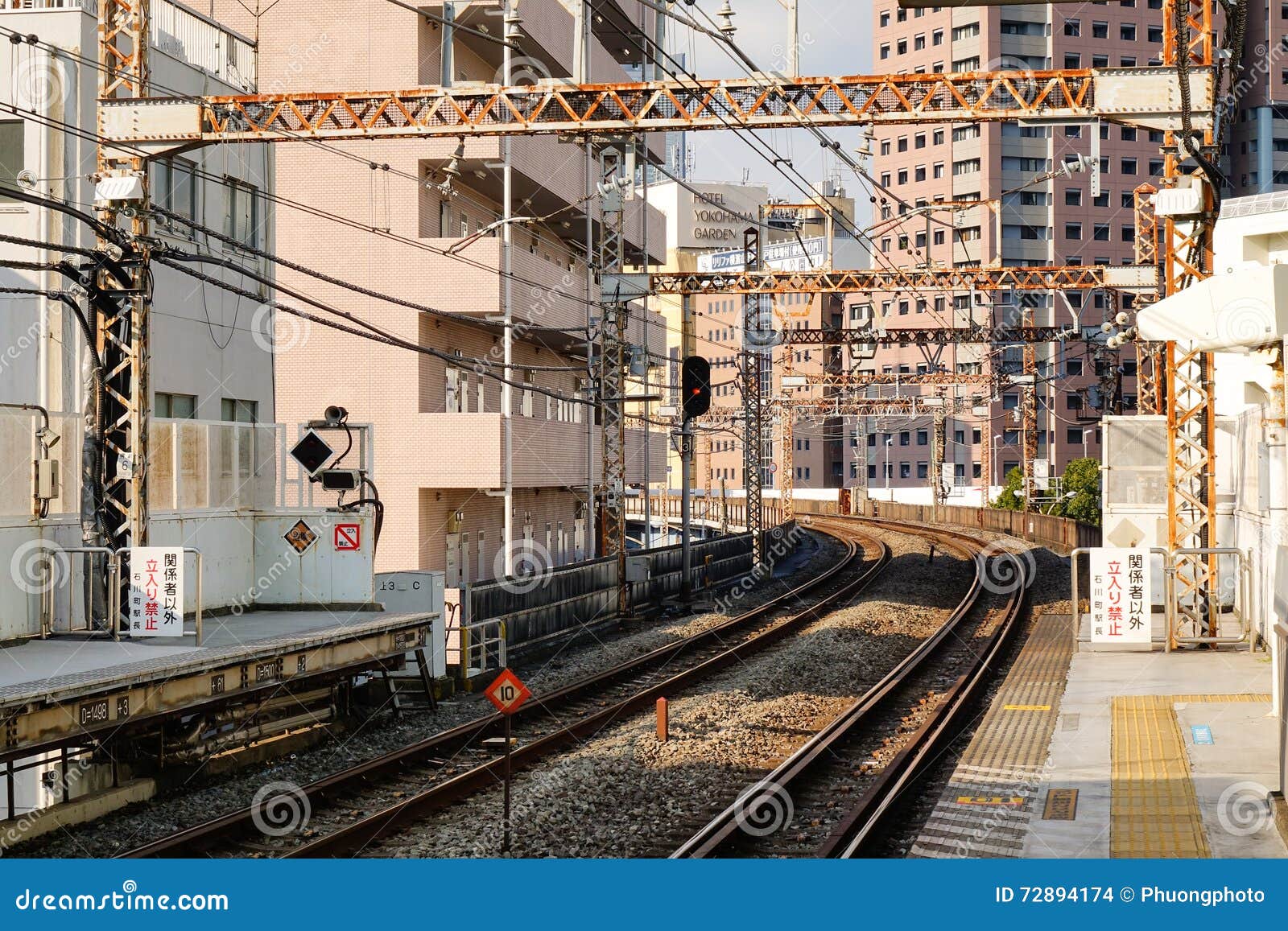 The Rail Tracks at Station in Yokohama, Japan Editorial Stock Image ...