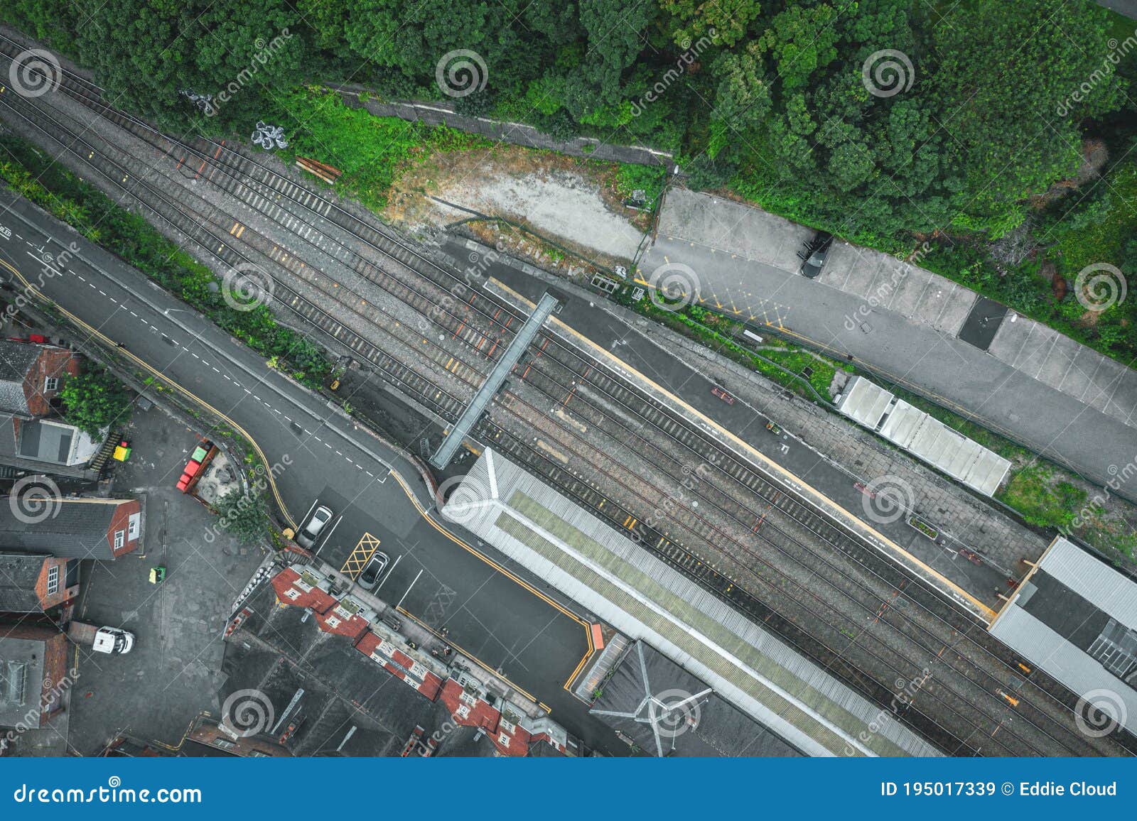 Rail Tracks Top Down View stock image. Image of landmark - 195017339