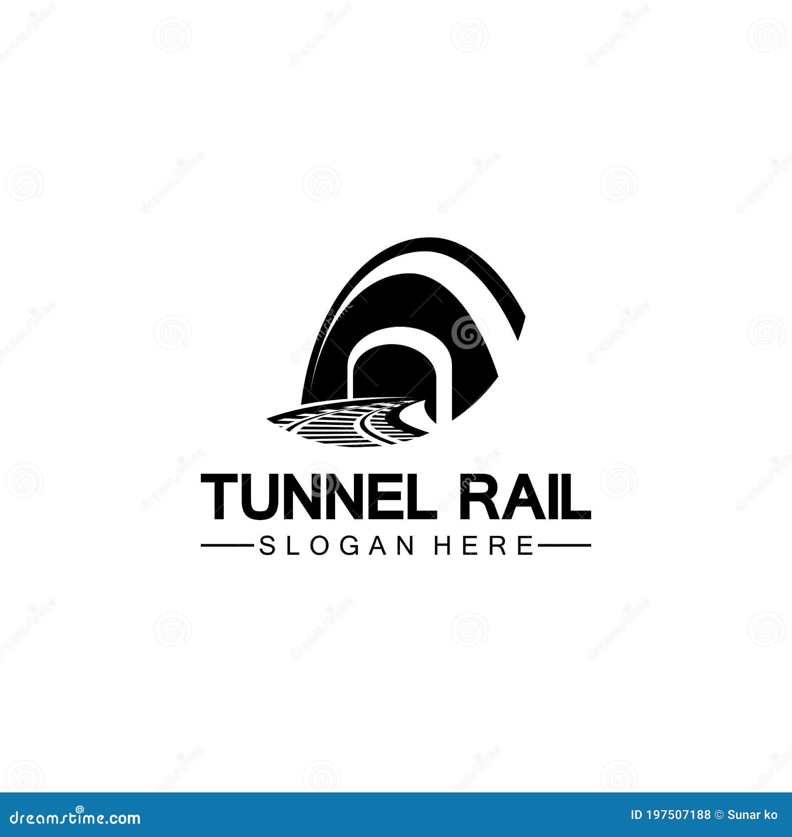 Rail with Tunnel Logo Icon Vector Design Template Stock Illustration ...