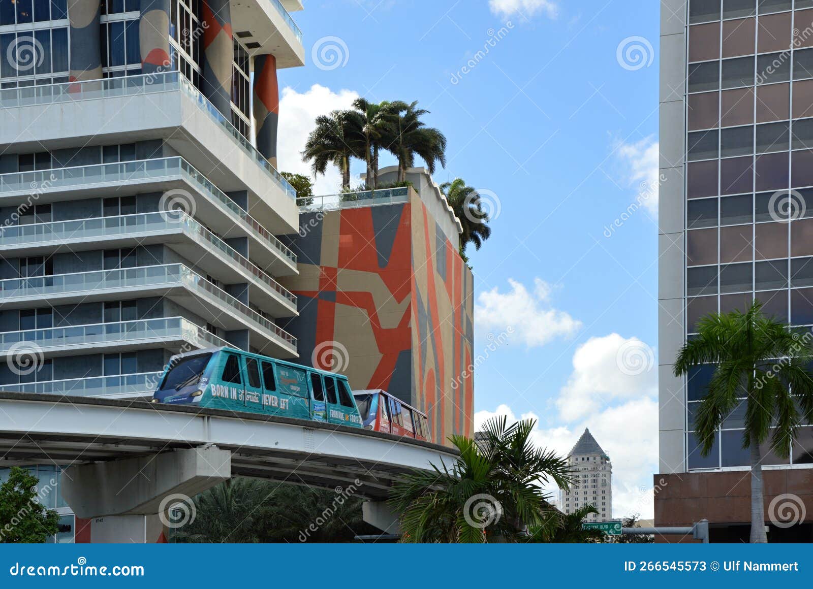 Rail Way in Downtown Miami, Florida Editorial Stock Photo - Image of ...