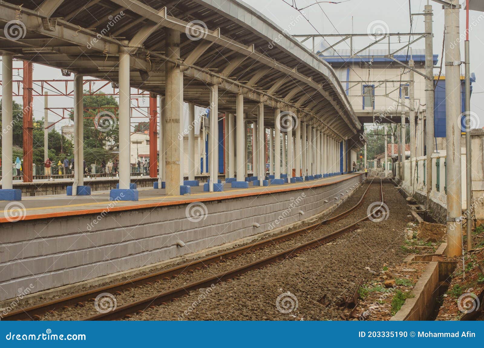 Rail Way and Platform in a Train Station Stock Photo - Image of ...