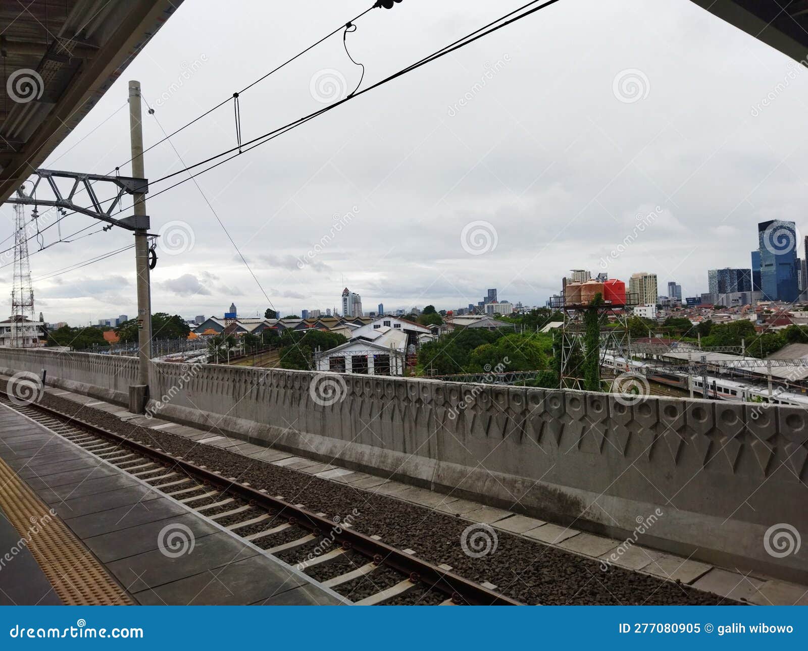 Rail Way in Platform from Upper Floor Stock Image - Image of upper ...