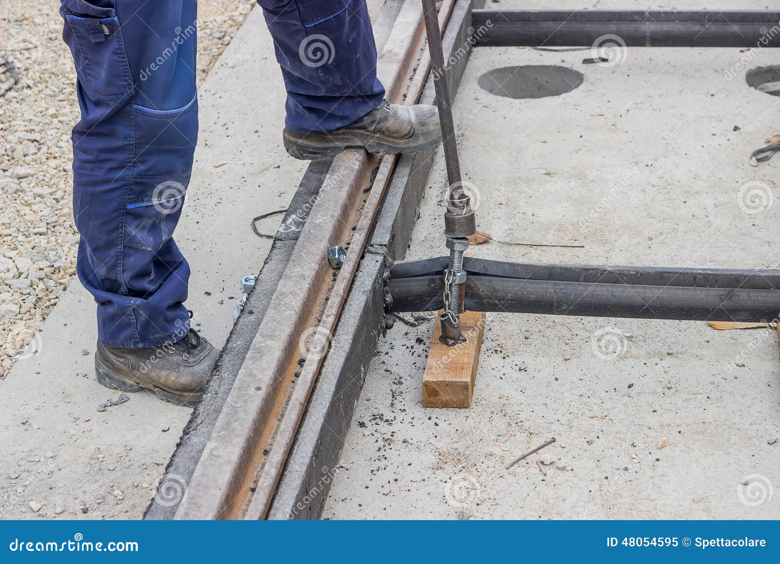 Rail Worker Tightening a Bolt Stock Image - Image of mechanical ...