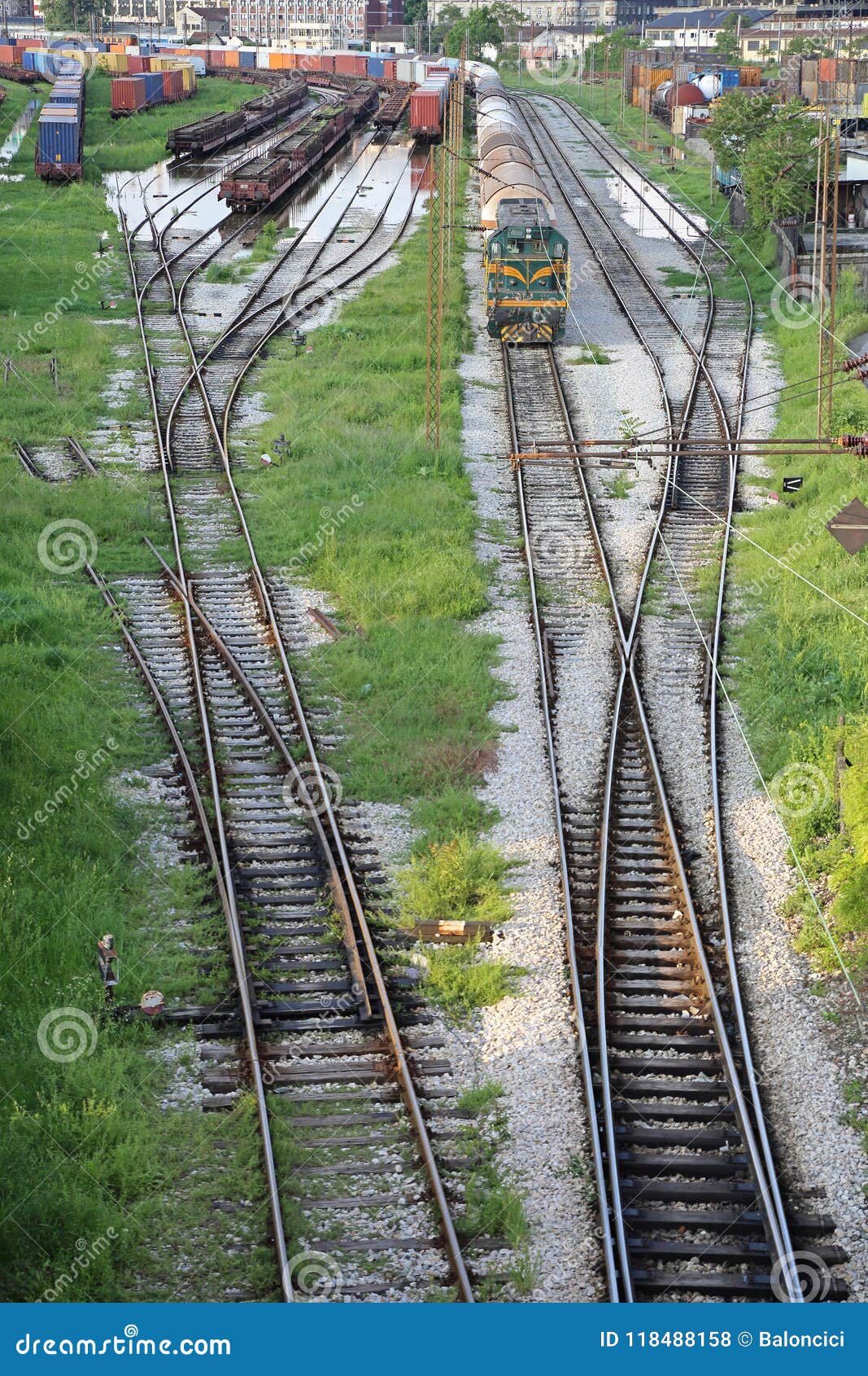Rail Yard stock photo. Image of sorting, rail, complex - 118488158