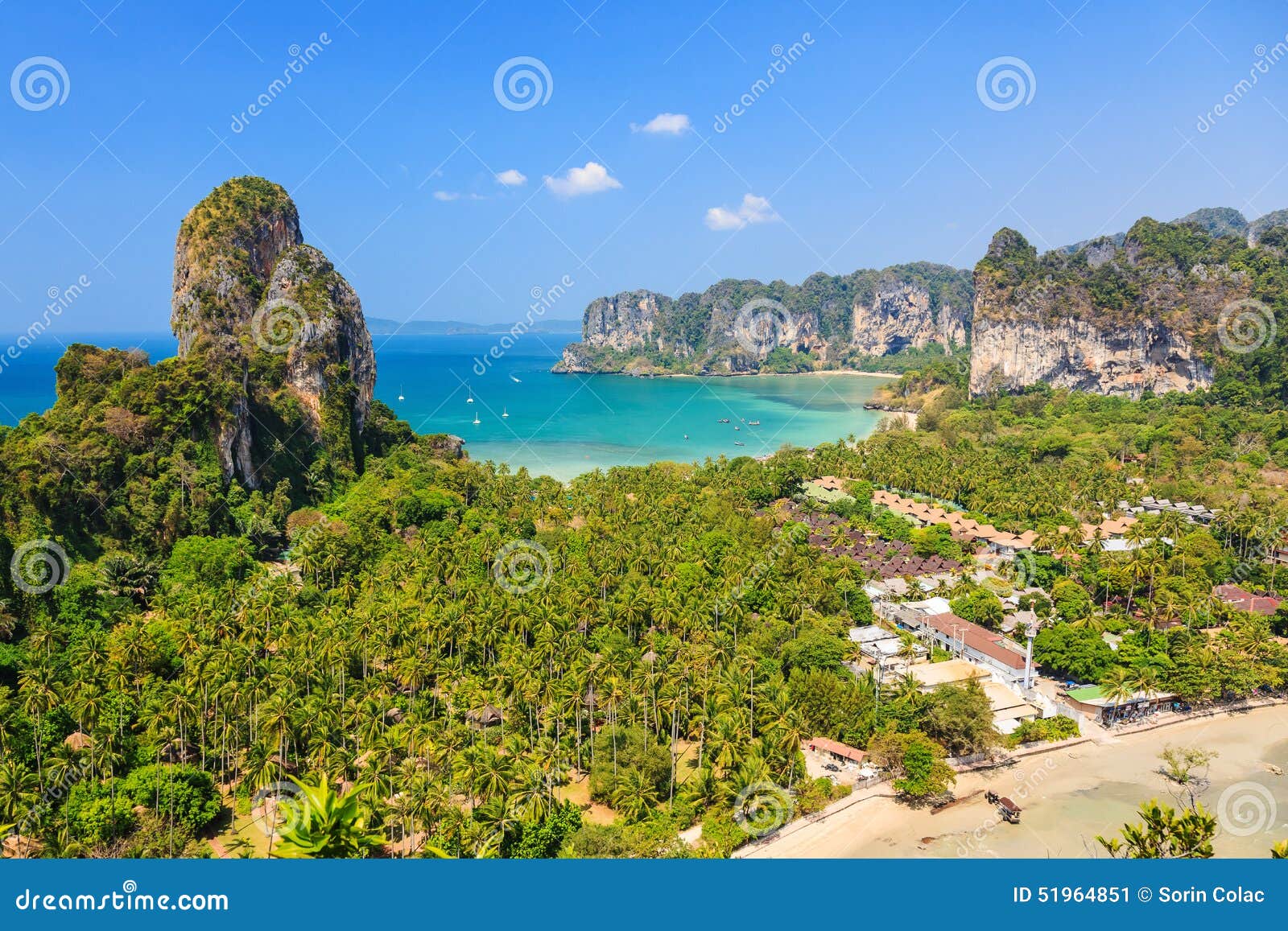 Railay Strand Krabi Provinz, Thailand Stockbild - Bild von küstenlinie ...