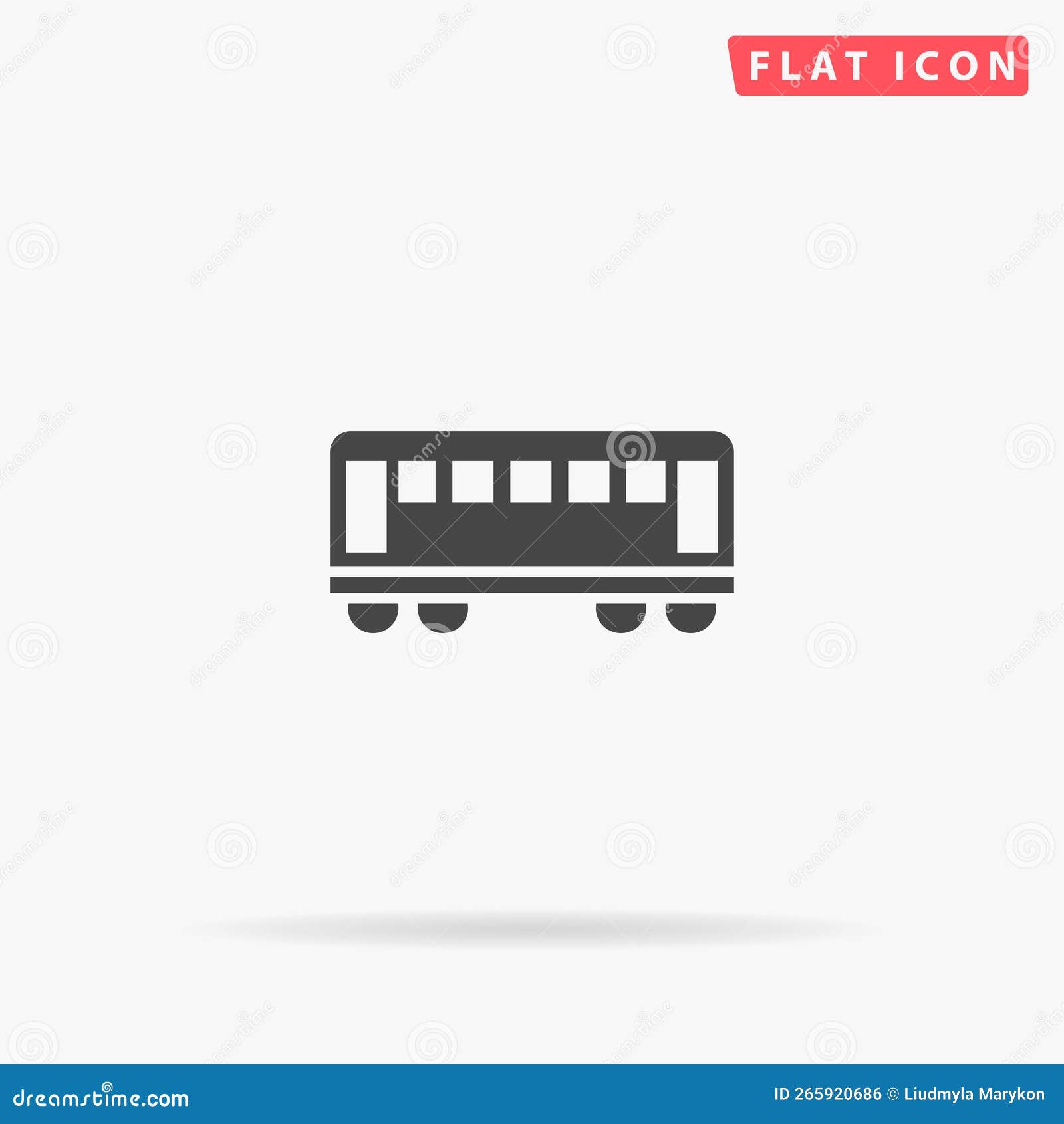 Railcar flat vector icon stock vector. Illustration of wheel - 265920686