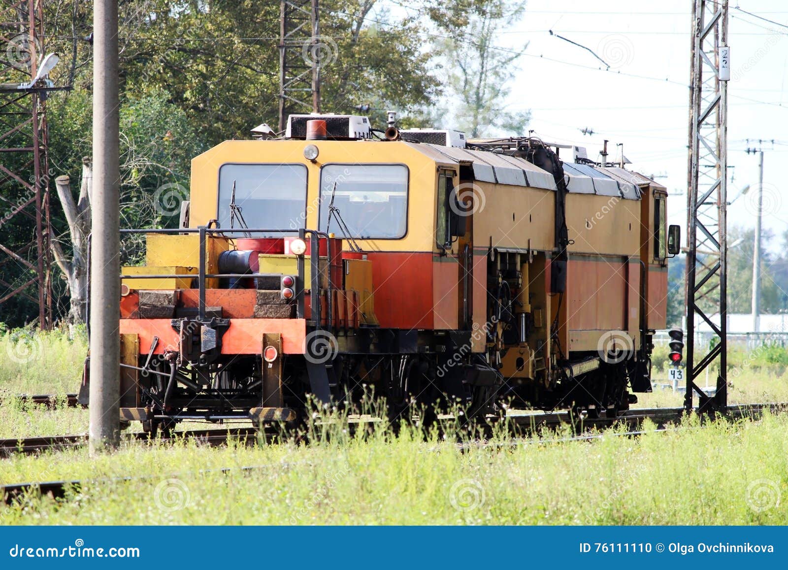 Railcar for Maintenance of the Railway and Security Checks. Stock Photo ...