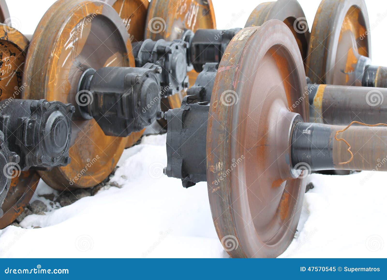 Railcar Wheels on the Axles Stock Image - Image of metal, steel: 47570545