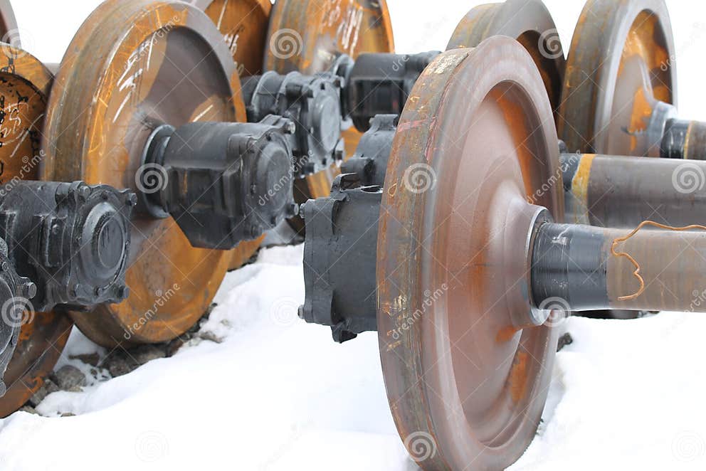Railcar Wheels on the Axles Stock Image - Image of metal, steel: 47570545