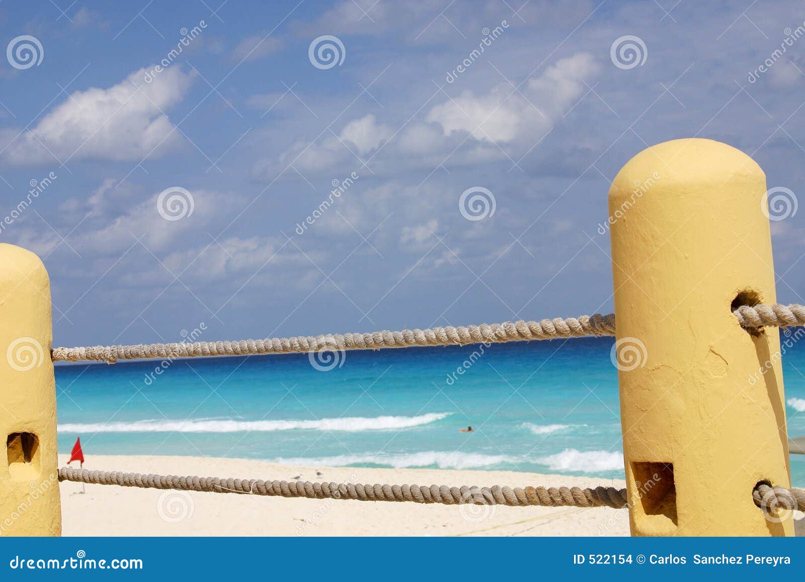 Railing along beach stock photo. Image of seaside, seashore - 522154
